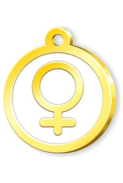 Ozcmax Altın Kaplama Kadın Sembol Künye - Beyaz-Zoo