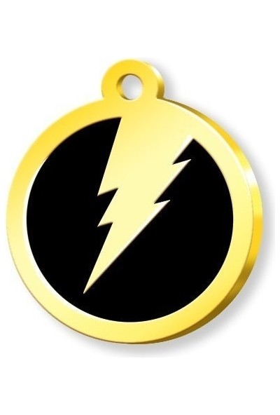 Ozcmax Altın Kaplama Şimşekli Künye - Siyah-Zoo