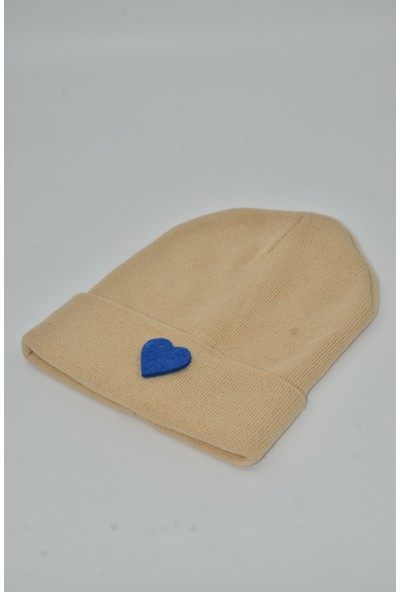 Moxxo Sevgililer Günü Özel Koleksiyonu Mavi Kalp Figürlü Açık Kahverengi Renk Unisex Bere Moxxo Sevgililer Günü Özel Koleksiyonu Mavi Kalp Figürlü Açık Kahverengi Renk Unisex Bere