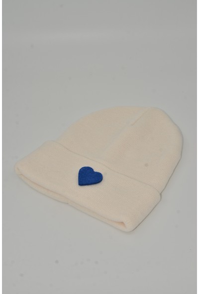 Moxxo Sevgililer Günü Özel Koleksiyonu Mavi Kalp Figürlü Krem/beyaz Renk Unisex Erkek/kadın Bere Moxxo Sevgililer Günü Özel Koleksiyonu Mavi Kalp Figürlü Krem/beyaz Renk Unisex Erkek/kadın Bere