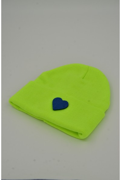 Moxxo Sevgililer Günü Özel Koleksiyonu Mavi Kalp Figürlü Neon Sarı Renk Unisex Erkek/kadın Bere Moxxo Sevgililer Günü Özel Koleksiyonu Mavi Kalp Figürlü Neon Sarı Renk Unisex Erkek/kadın Bere