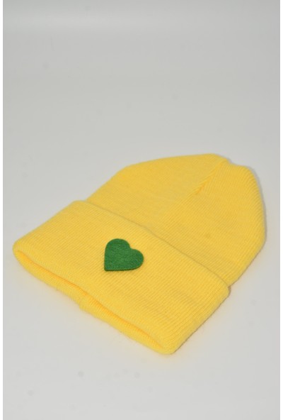 Moxxo Sevgililer Günü Özel Koleksiyonu Yeşil Kalp Figürlü Sarı Renk Unisex Erkek/kadın Bere Moxxo Sevgililer Günü Özel Koleksiyonu Yeşil Kalp Figürlü Sarı Renk Unisex Erkek/kadın Bere