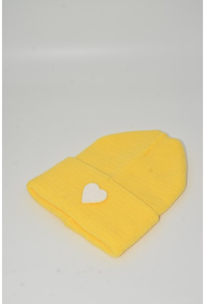 Moxxo Sevgililer Günü Özel Koleksiyonu Beyaz Kalp Figürlü Sarı Renk Unisex Erkek/kadın Bere Moxxo Sevgililer Günü Özel Koleksiyonu Beyaz Kalp Figürlü Sarı Renk Unisex Erkek/kadın Bere