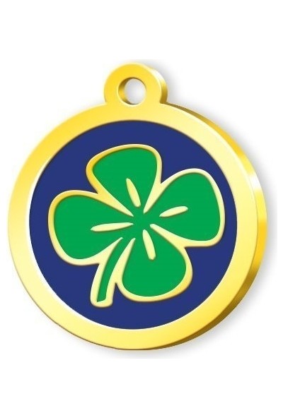 Ozcmax Altın Kaplama Yoncalı Künye - Mavi-Zoo