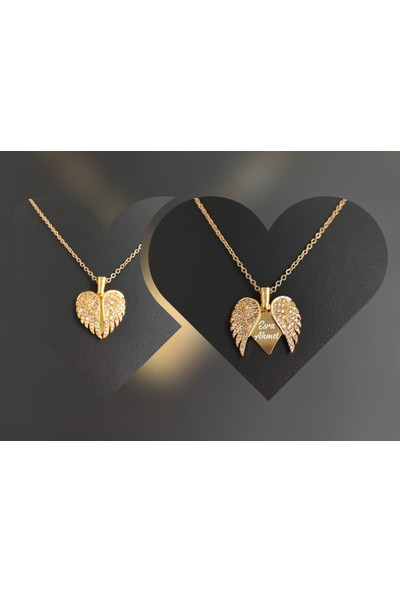 Safi Hediyelik Melek Kanadı Kolye Kişiye Özel