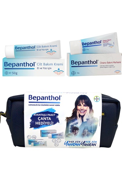 Bepanthol Cilt Kremi 50 gr + 50 gr Onarıcı Krem +Çanta Bepanthol Cilt Kremi 50 gr + 50 gr Onarıcı Krem +Çanta