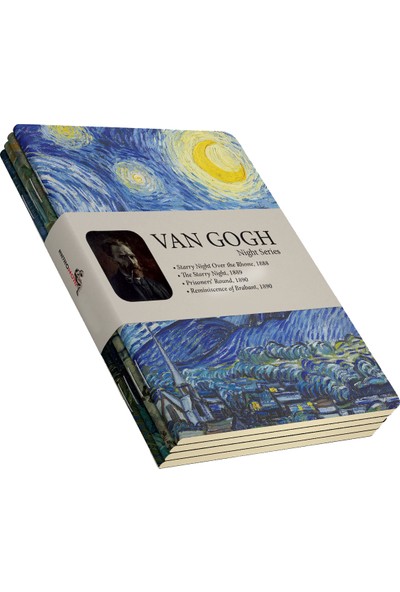 Retronote Van Gogh 4'lü Defter Seti 1 Night Series Çizgisiz 48 Sayfa 10,5X14CM Retronote Van Gogh 4'lü Defter Seti 1 Night Series Çizgisiz 48 Sayfa 10,5X14CM