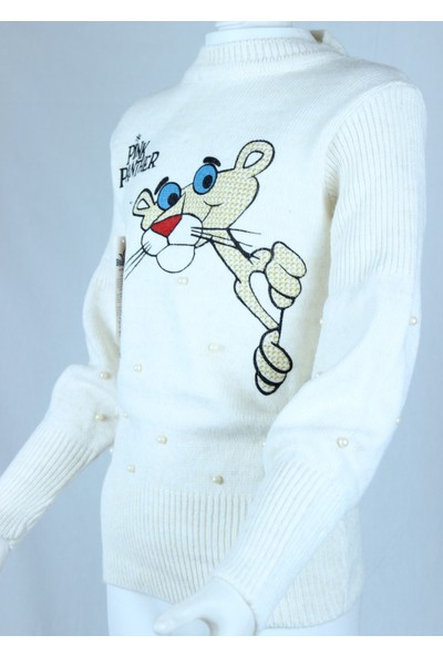 Blue City Krem Kız Çocuk Pink Panter Triko Blue City Krem Kız Çocuk Pink Panter Triko