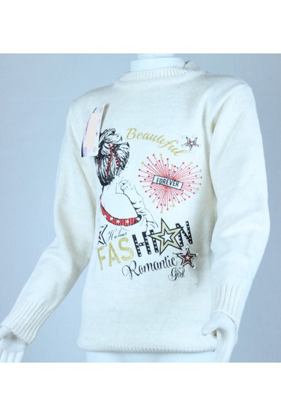 Blue City Krem Kız Çocuk Beautiful Fashion Triko