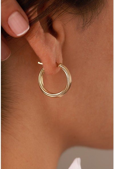 Aydın Kuyumculuk 14 Ayar Altın,burgulu Halka Küpe AGKP379 Aydın Kuyumculuk 14 Ayar Altın,burgulu Halka Küpe AGKP379