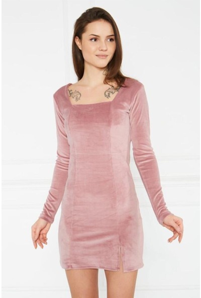 Volt Clothing Kadın Yırtmaçlı Kadife Elbise Volt Clothing Kadın Yırtmaçlı Kadife Elbise