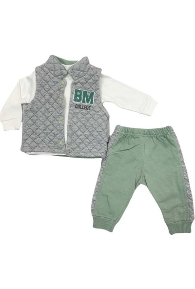 İpek Atlas Erkek Bebek Yeşil Çıtçıtlı Uzun Kollu Kalın Üçlü Takım İpek Atlas Erkek Bebek Yeşil Çıtçıtlı Uzun Kollu Kalın Üçlü Takım