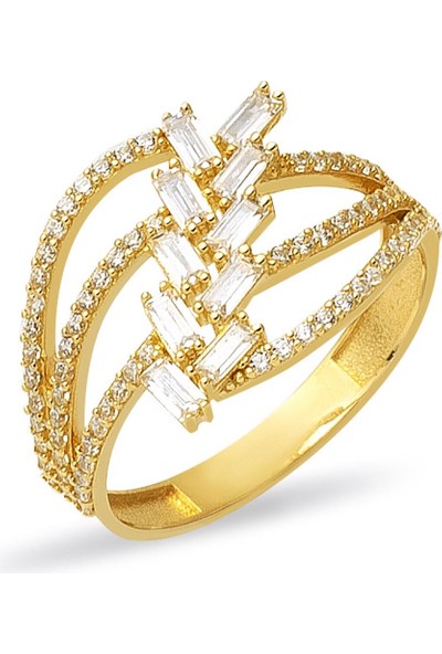 Bilezikci Baget Taşlı Altın Gelin Yüzüğü