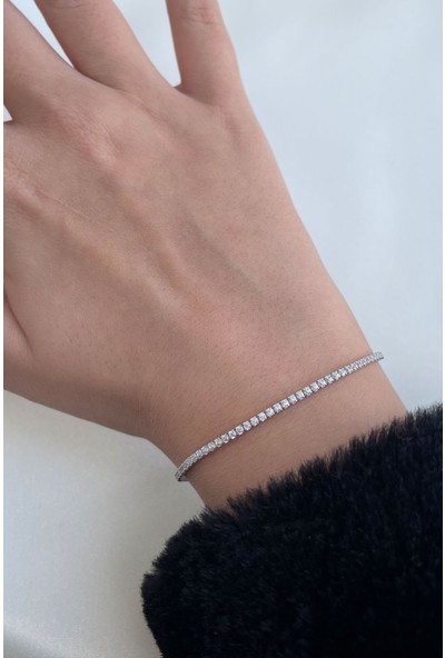 Alysilver Kadın 925 Ayar Gümüş Su Yolu Bileklik Gümüş Bileklik