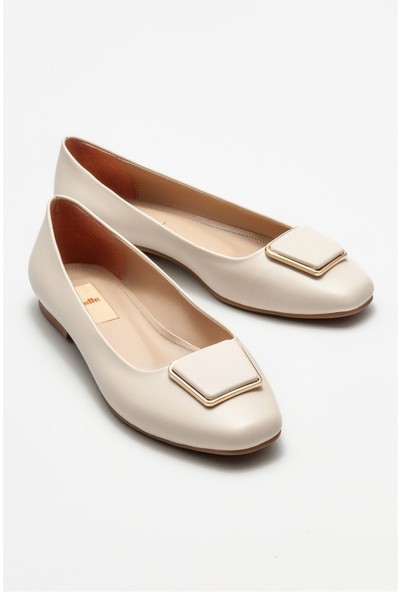 Elle Shoes Bej Kadın Babet