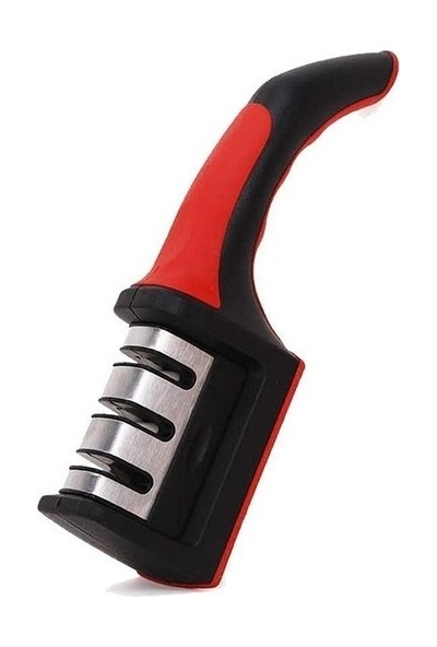 3 Aşamalı Bıçak Bileme Keskinleme Aparatı Bileyici Kırmızı