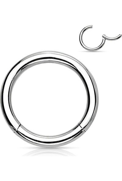 Takıconcept Unisex Gümüş Gri Menteşeli G23 Titanyum Kıkırdak Burun Halkası Hızma Piercing 8mm Takıconcept Unisex Gümüş Gri Menteşeli G23 Titanyum Kıkırdak Burun Halkası Hızma Piercing 8mm