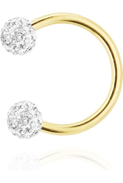 Takıconcept Cerrahi Çelik Swaroski Taşlı Helix, Kıkırdak Tragus Gold Renk Piercing 8mm Orta Boy Takıconcept Cerrahi Çelik Swaroski Taşlı Helix, Kıkırdak Tragus Gold Renk Piercing 8mm Orta Boy