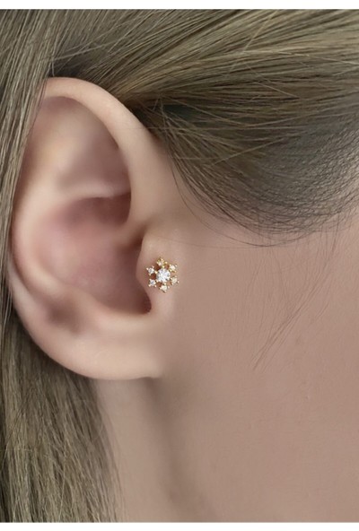 Takıconcept Cerrahi Çelik Kadın Gold Rengi Kar Tanesi Tragus Kıkırdak Piercing Takıconcept Cerrahi Çelik Kadın Gold Rengi Kar Tanesi Tragus Kıkırdak Piercing