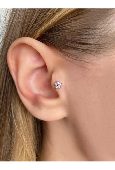 Takıconcept Cerrahi Çelik Silver Yıldız Piercing Tragus