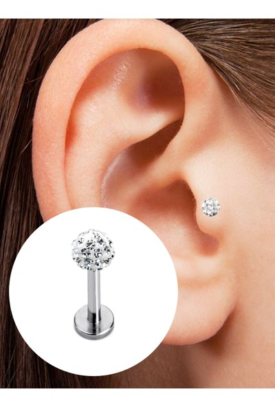 Takıconcept 316L Cerrahi Çelik Shambala Taşlı Piercing 8mm Takıconcept 316L Cerrahi Çelik Shambala Taşlı Piercing 8mm