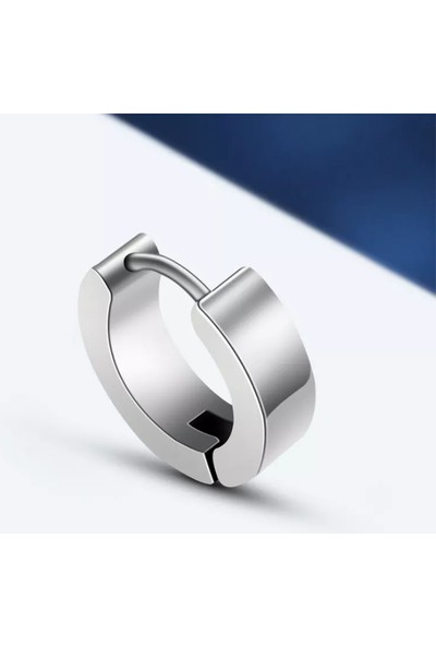 Takıconcept Titanyum Gümüş Renk Kadın Erkek Halka Küpe