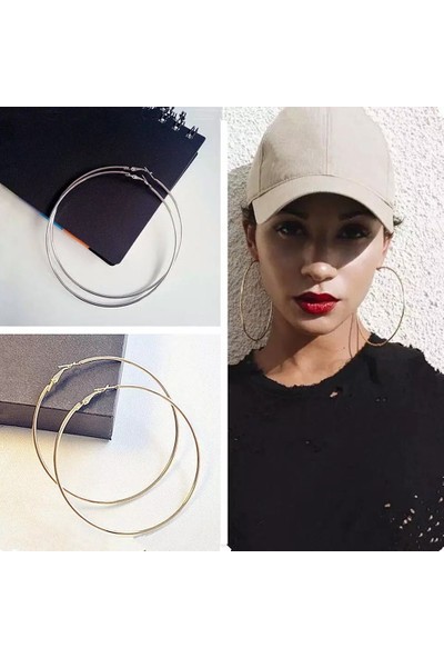 Takıconcept 925 Ayar Gümüş Kaplama Büyük Boy 10CM Halka Küpe 1.ci Kalite Takıconcept 925 Ayar Gümüş Kaplama Büyük Boy 10CM Halka Küpe 1.ci Kalite