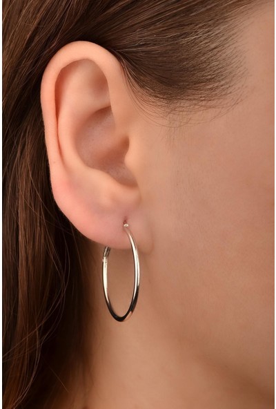 Takıconcept 3 cm Gümüş Halka Küpe