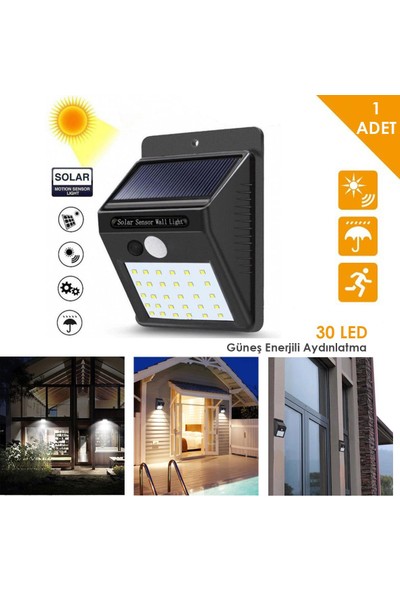 Technojet 1ADET 30 Ledli Solar Hareket Sensörlü Bahçe Aydınlatma Lamba Dış Mekan Güneş Enerjili Technojet 1ADET 30 Ledli Solar Hareket Sensörlü Bahçe Aydınlatma Lamba Dış Mekan Güneş Enerjili