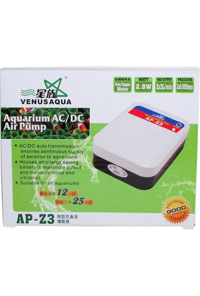 Venusaqua Ap-Z3 Sarjlı Çift Çıkışlı Hava Motoru