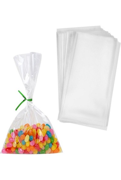 Renkli Partici 25 Adet Şeffaf Kurabiye Poşeti 10X20CM Renkli Partici 25 Adet Şeffaf Kurabiye Poşeti 10X20CM