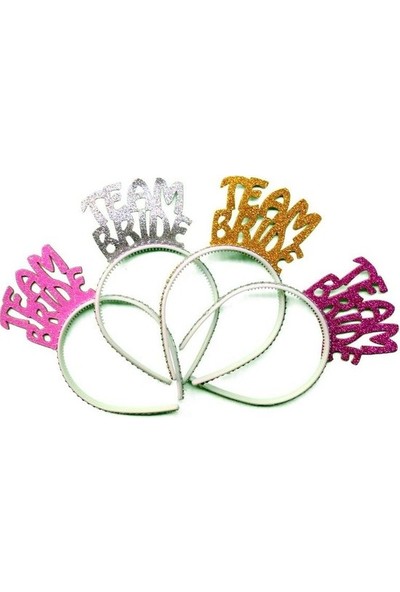 Renkli Parti Team Bride Simli Eva Taç 10 Adet Karışık Renk Renkli Parti Team Bride Simli Eva Taç 10 Adet Karışık Renk