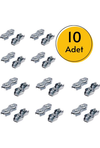 Force Chain Çiftli Çelik Halat Klipsi / Duplex Clip 6 mm 10 Adet Force Chain Çiftli Çelik Halat Klipsi / Duplex Clip 6 mm 10 Adet