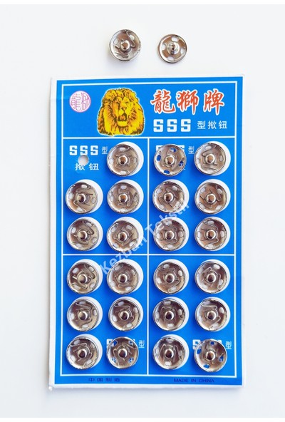 Kezban Tekstil Çıtçıt Dügme Gümüş Renk 3no (14MM) 24 Adet