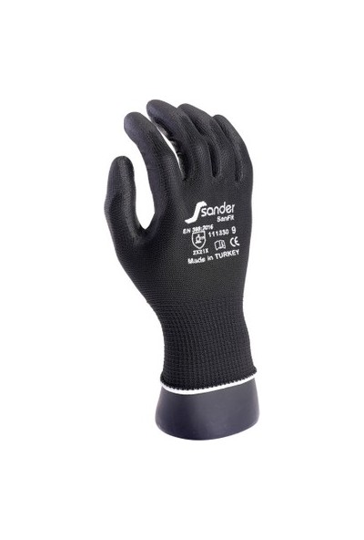 Sander Pu Siyah Eldiven No:10 100 Adet 1 Koli