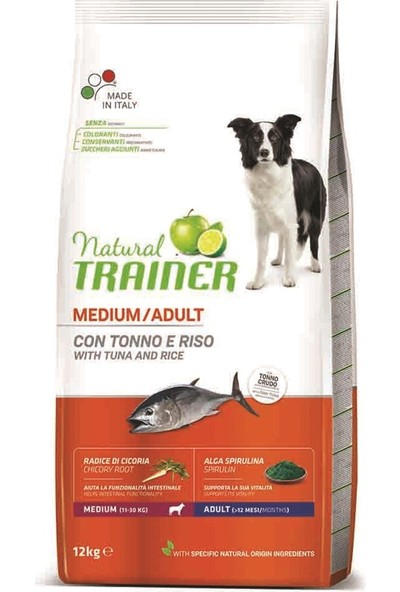 Natural Trainer Tuna Orta Irk Yetişkin Ton Balıklı Köpek Maması 12 kg