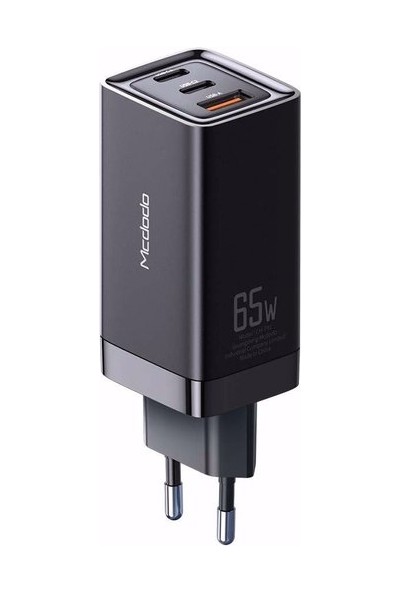 Mcdodo Yüksek Hızlı 65W 2 Type-C 1 USB Girişli Mini Şarj Adaptörü Mcdodo Yüksek Hızlı 65W 2 Type-C 1 USB Girişli Mini Şarj Adaptörü