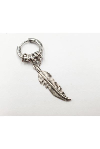 Sanalbolluk Kızılderili Yaprağı Sallanan Erkek Çelik Küpe Sanalbolluk Kızılderili Yaprağı Sallanan Erkek Çelik Küpe