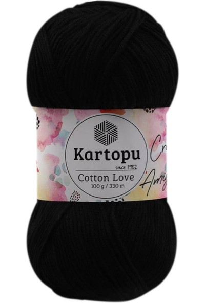 Kartopu Cotton Love El Örgü Ipi 100 gr | Siyah K940 Kartopu Cotton Love El Örgü Ipi 100 gr | Siyah K940