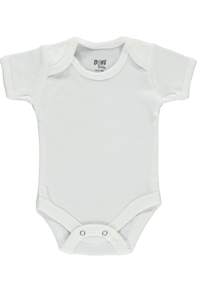 Dofi Baby Bebek Çıtçıtlı Badi 0-12 Ay Beyaz