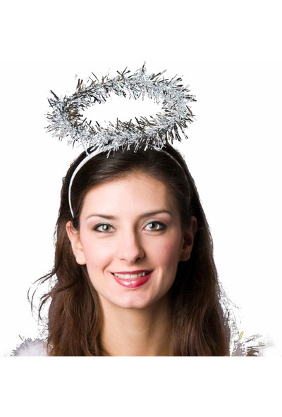 Lilibety Metalize Melek Hare Taç Gümüş Renk