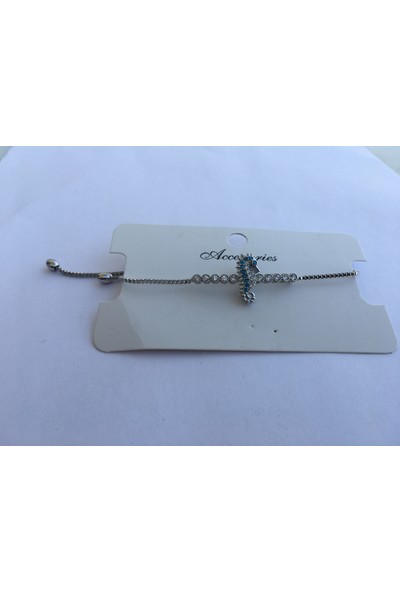 Burcu Dekorasyon Zirkon Taşlı Silver Denizatı Figürlü Bileklik