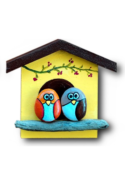 Binbir Trend Baykuş Magnet, Baykuş Figürlü Taş Boyama Buzdolabı Magneti GB-036