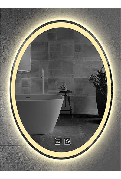 Global Led Mirror 35X55 cm Dokunmatik Tuşlu Buğu Yapmayan Ledli Elips Banyo Aynası Global Led Mirror 35X55 cm Dokunmatik Tuşlu Buğu Yapmayan Ledli Elips Banyo Aynası