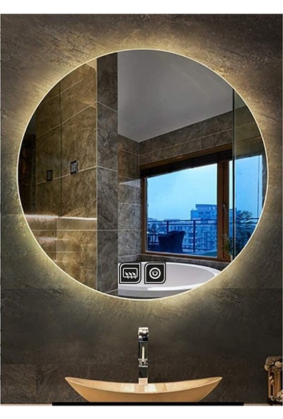 Global Led Mirror 70 cm Dokunmatik Tuşlu Buğu Yapmayan Ledli Yuvarlak Banyo Aynası Global Led Mirror 70 cm Dokunmatik Tuşlu Buğu Yapmayan Ledli Yuvarlak Banyo Aynası