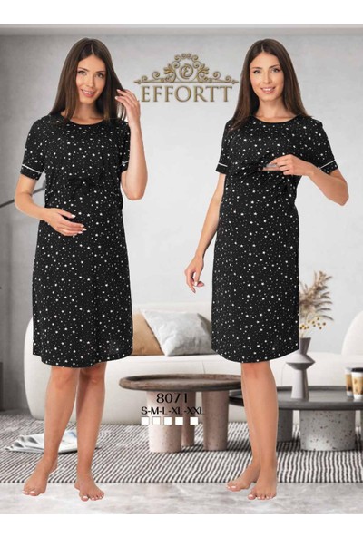 Effortt 8071 Kısa Kol Lohusa Elbise