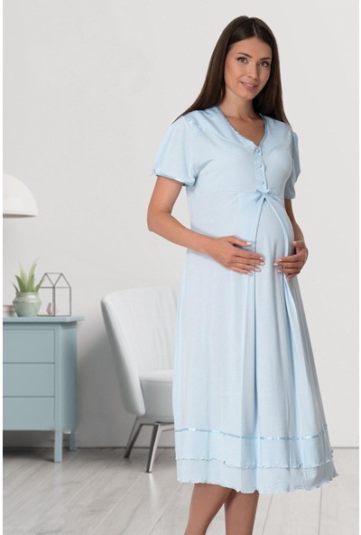 Kısa Kol Lohusa Gecelik Effort 8023