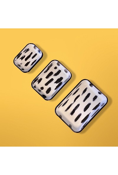 Bidoluraf Fırça Desen Meze Tabağı Seti (3 Parça) Bidoluraf Fırça Desen Meze Tabağı Seti (3 Parça)