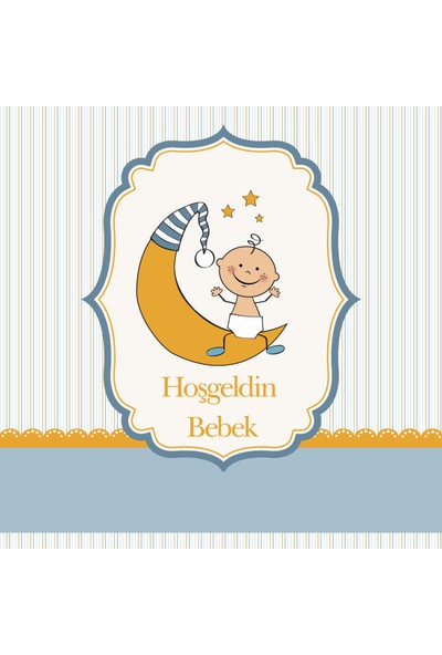 Tellgraf Hoş Geldin Bebek Tebrik Kartı 10 x 10 cm + 9'lu Zarf Tellgraf Hoş Geldin Bebek Tebrik Kartı 10 x 10 cm + 9'lu Zarf