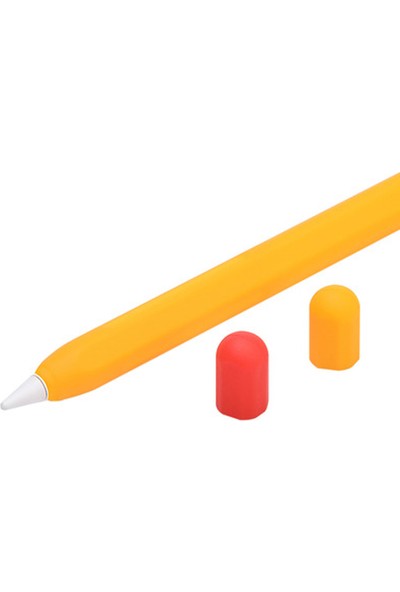 Kyver Apple Pencil 2. Nesil Uyumlu Silikon Koruma Kılıfı Sarı